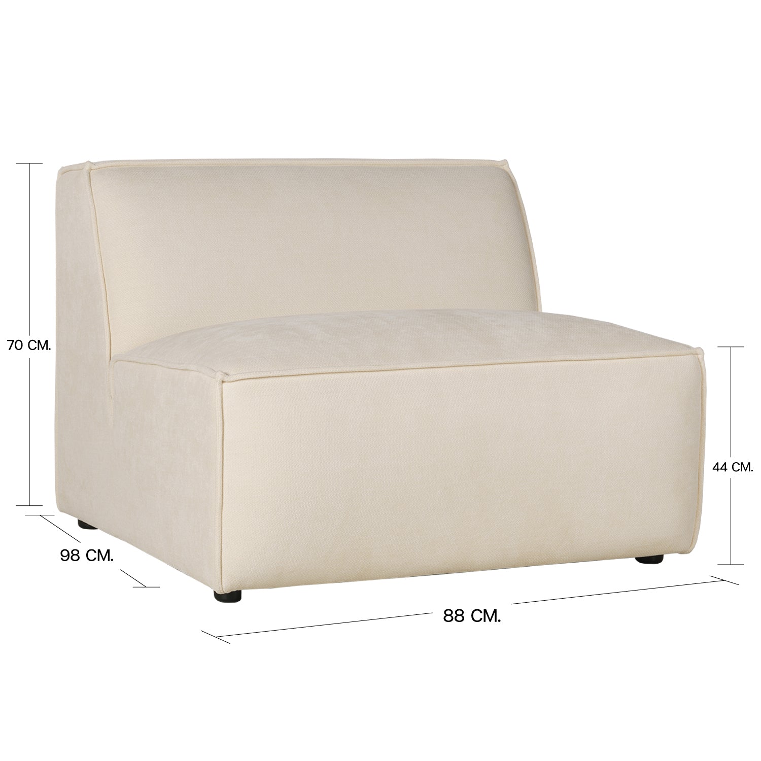 โซฟา [UC] Cubo 1.5 Armless Chair Beige – Lounge Lovers