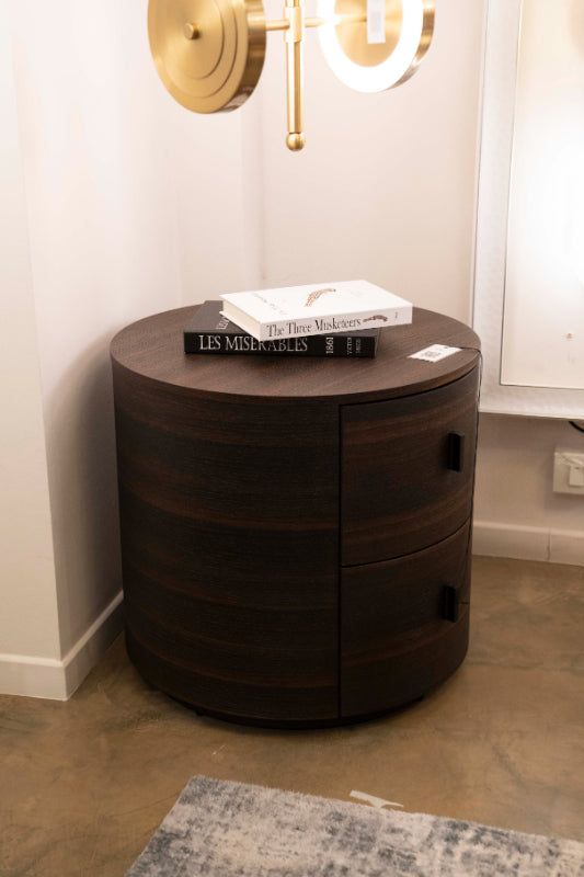 โต๊ะข้างเตียง [SZ] Funol Bedside Table Smoke Oak – Lounge Lovers