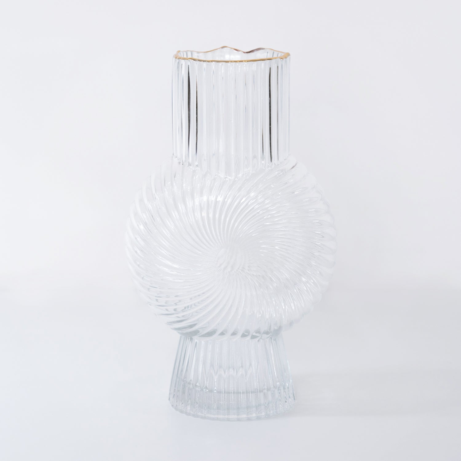 แจกัน [NZ] Dakota Glass Vase Size L Clear Gold – Lounge Lovers