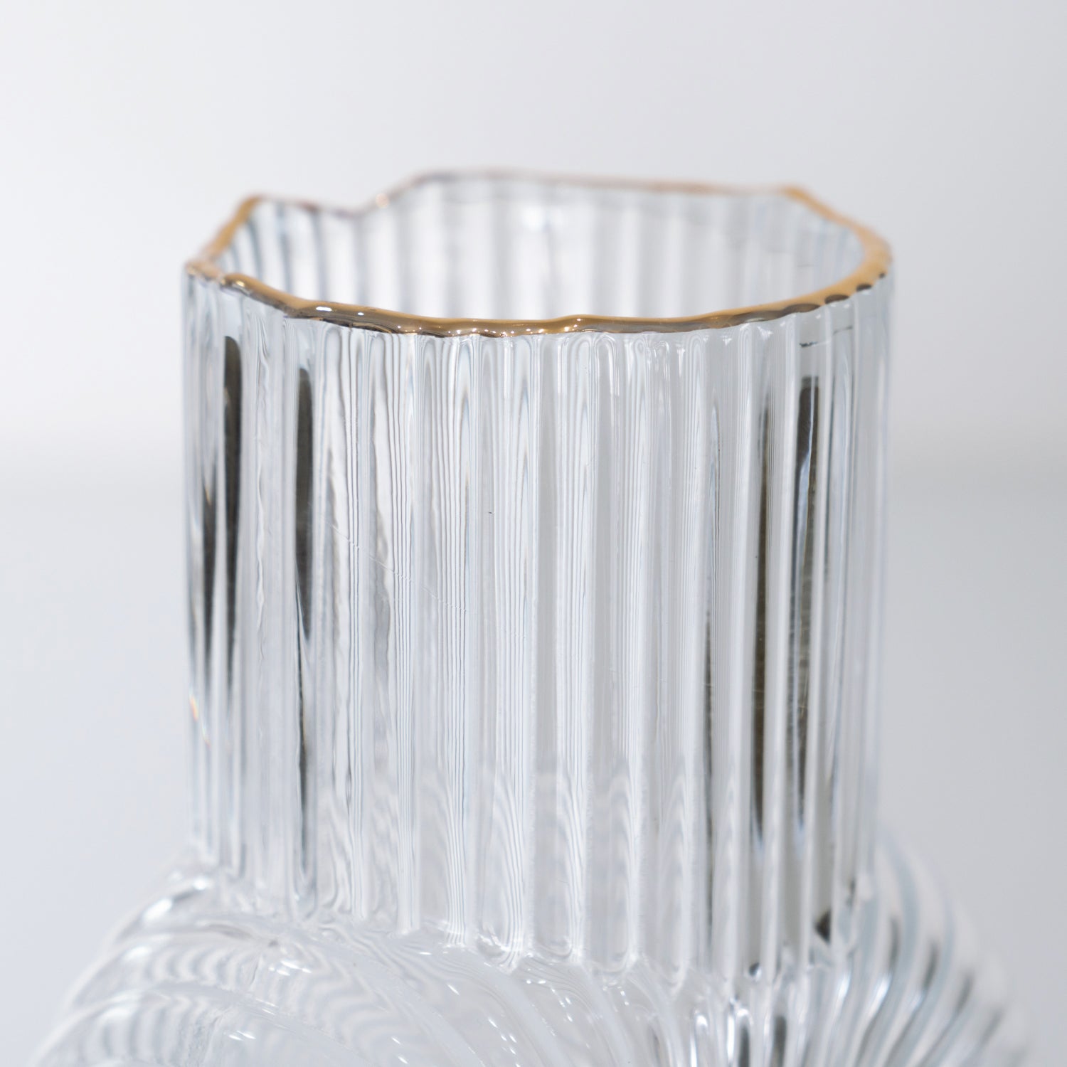 แจกัน [NZ] Dakota Glass Vase Size L Clear Gold